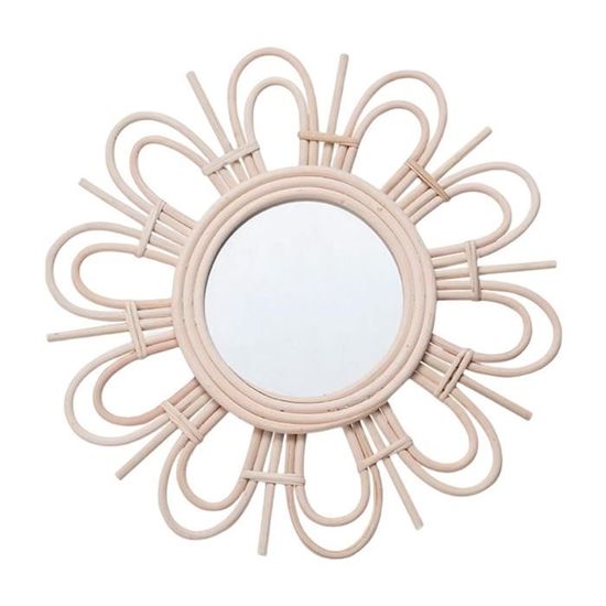 Miroir en Rotin Miroir Mural Décoratif Décoration Boho Artisanat Miroir ...