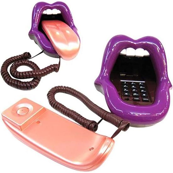 Nouveauté Tongue Stretch Sexy Lips Mouth Téléphone Filaire Avec ...