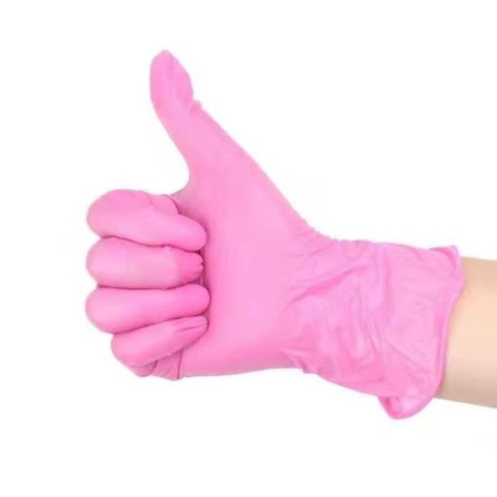 Gant ménage-vaisselle,Gants roses jetables en Nitrile pour femmes,100 ...