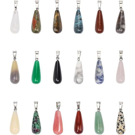 Elite 25 Pièces 2 Tailles Coeur Pierre Précieuse Pendentif Ton Platine ...