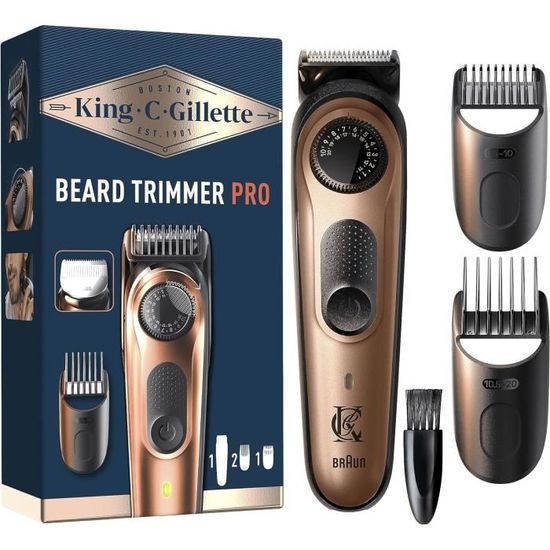 Tondeuse à barbe King C. Gillette PRO avec molette de précision et 40 ...