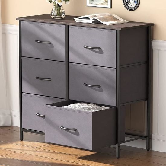 Lifewit Commode pour chambre à coucher - Chiffonnier avec 6 tiroirs de ...