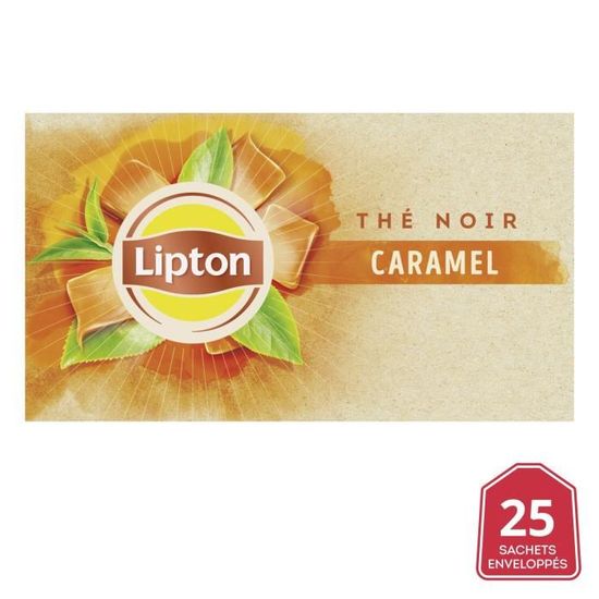 LOT DE 6 - LIPTON - Thé Noir au Caramel - boite de 25 Sachets ...