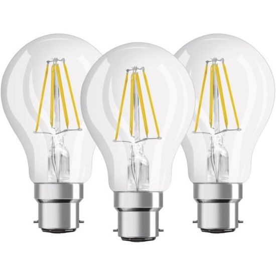 Lot De 3 Ampoules Led Filament Standard Culot B22 7 W Equivalent 60 W Blanc Chaud 2700K[J64 ...