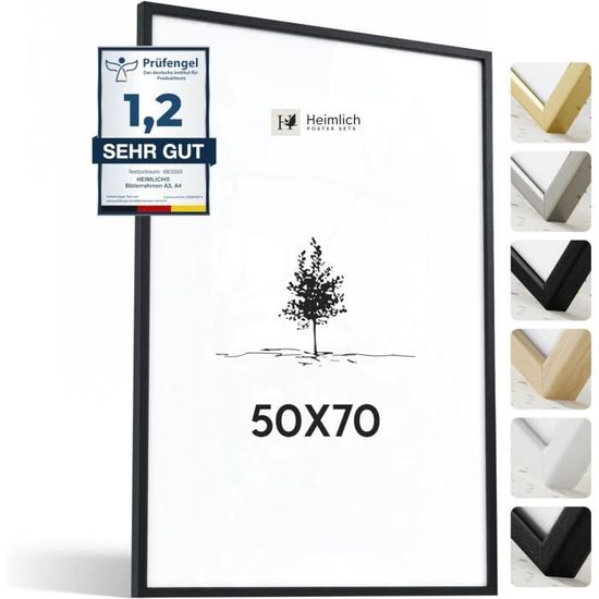 1X Cadre Photo 50X70 Cm En Bois Noir | Cadre 50X70 Cm | Cadre À ...