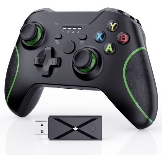 Manette Sans Fil Pour Pc, Contrôleur De Jeu Avec 2.4Ghz Usb Adaptateur ...