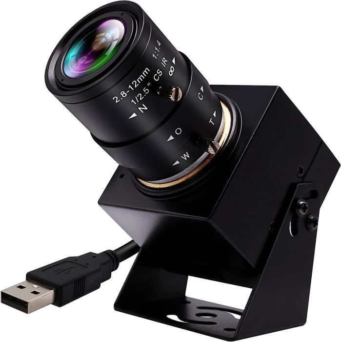 Caméra USB 4 K pour PC, 2,8-12 mm, zoom manuel, webcam pour ordinateur ...