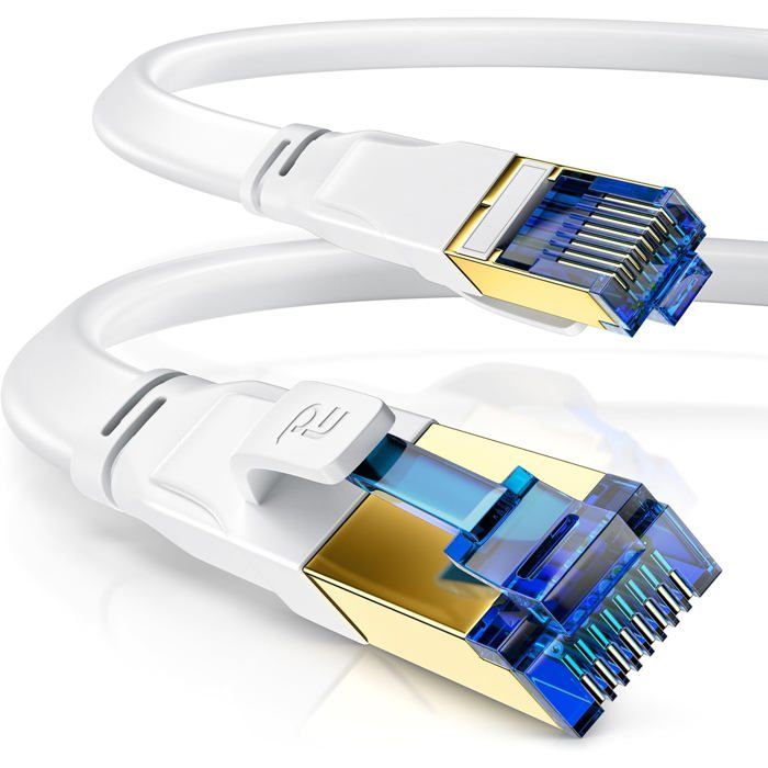 CSL – Câble réseau plat CAT 8.1 10 m 40 Gbits – Câble réseau LAN ...