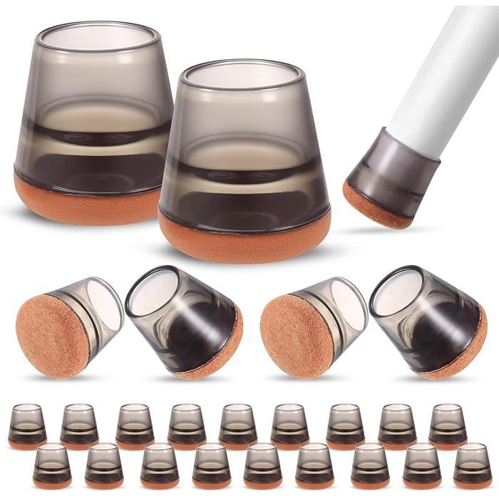 Protection Pied de Chaise 24 Pièces(Fit:14-23 mm),Patins pour Chaises ...