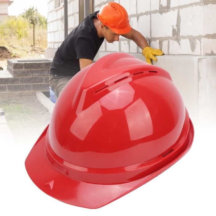 Casque industriel rouge - Casque de protection respirant pour les ...