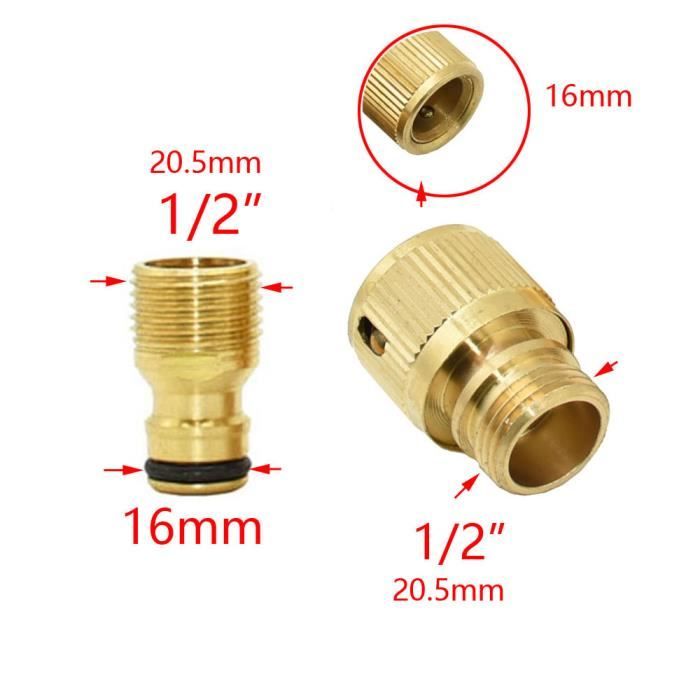 Kit De Connecteurs Rapides Filetage Laiton , Coupleur D'irrigation De Jardin En Cuivre ...
