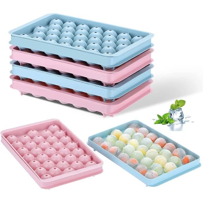 Lot de 4 mini bacs à glaçons avec 33 compartiments pour cocktail ...