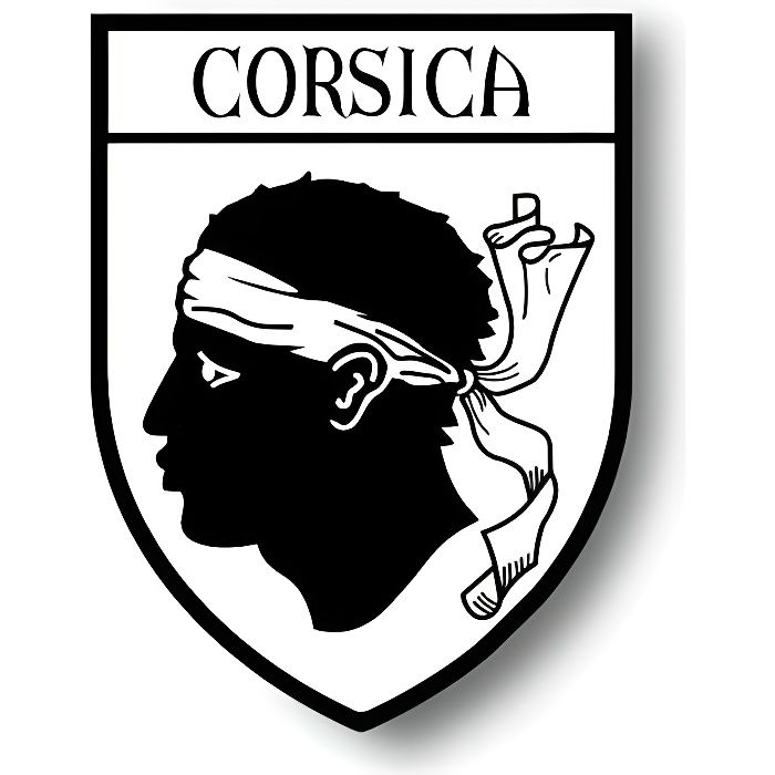 Autocollant sticker voiture moto blason ville drapeau corse corsica ...