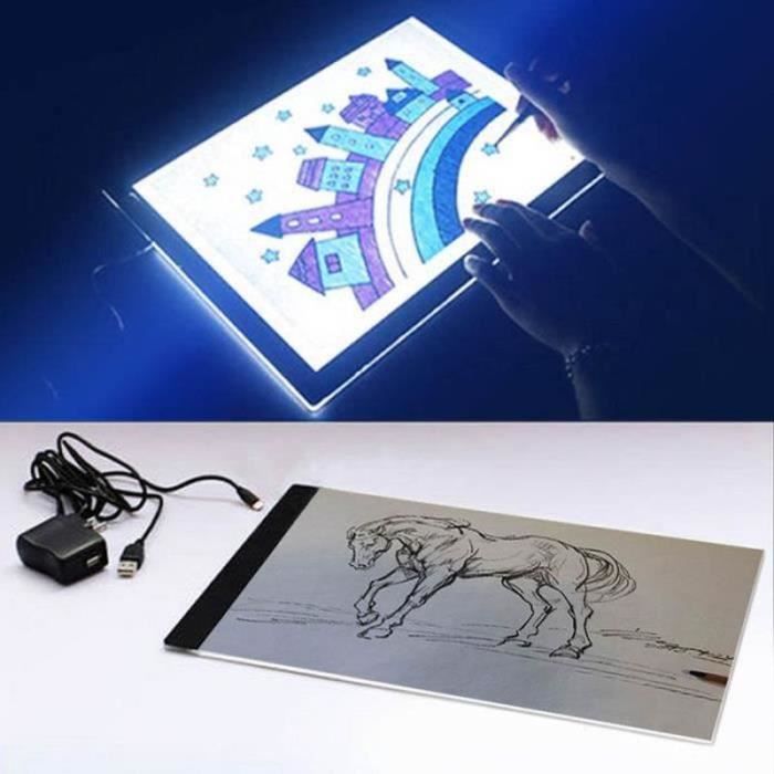 PLANCHE A DESSIN - TABLE A DESSIN LED USB Table A4 Lumineuse Tactile ...