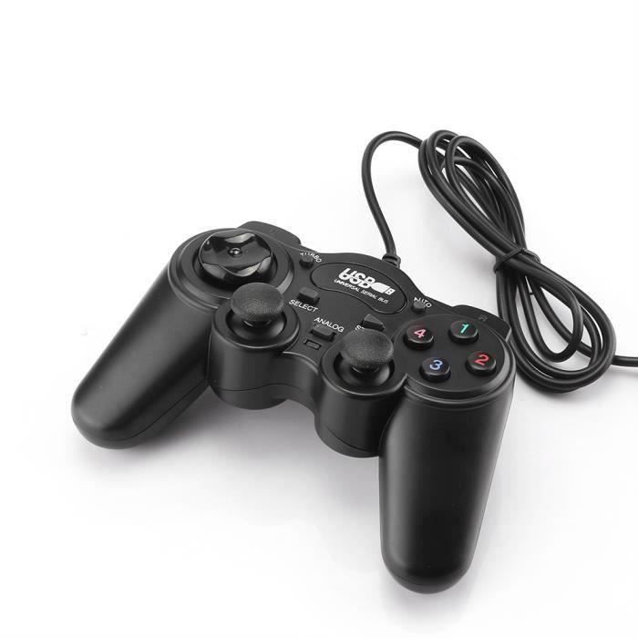 Manette de jeu USB 2.0 filaire Joypad Joystick Super Double Vibration ...