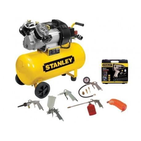 Compresseur Stanley DV2 400/10/50K + Kit accessoires - Cdiscount Bricolage