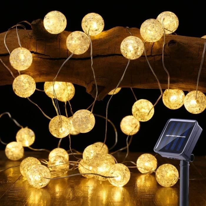 Guirlande Solaire Exterieure, 7M 50 Led Guirlandes Lumineuses Boules 8 ...