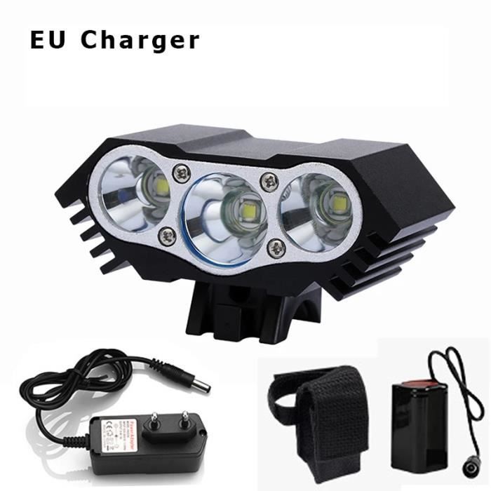 ECLAIRAGE POUR CYCLE,Feu avant de vélo Super lumineux 3xT6 LED,phare d ...