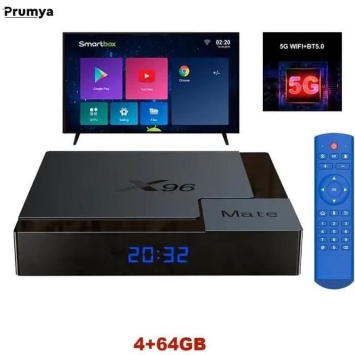 PRUMYA WIFI X96 Mate5G Box Tv Android 10 4+64GB Coretx-A53 BT50 Accès ...