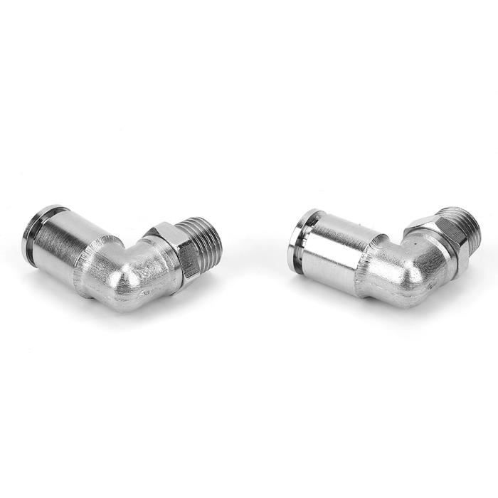 Cikonielf outil en laiton nickelé 2 pièces connecteur rapide en laiton nickelé pneumatique droit ...