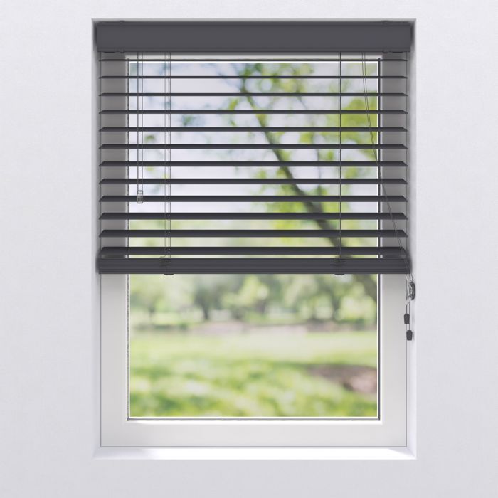 Store vénitien PVC, Anthracite, Lames 50mm, Faux Wood, L.60 x H. 130 ...