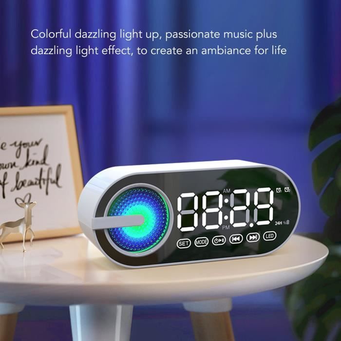 Fdit Horloge miroir avec haut-parleur Bluetooth 5.0 Bluetooth 5.0 Haut ...