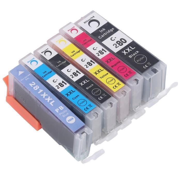 Cartouche d'Encre - FDIT - 280-281 - Multi-couleurs - 6 Cartouches ...