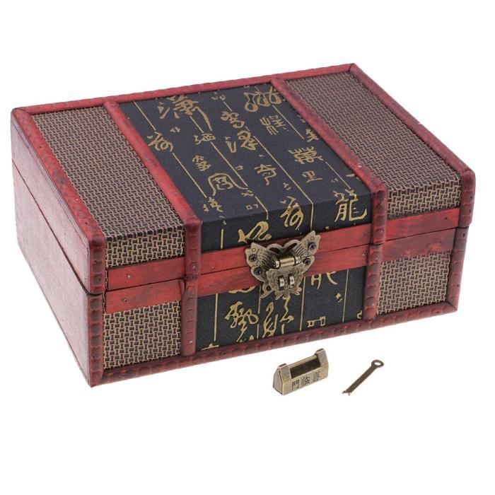 Boîte à Bijoux en Bois Métal Style Chinois Rétro Boîte de Rangement ...