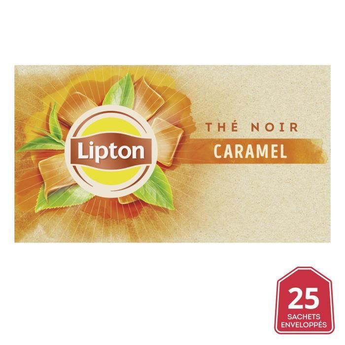 LOT DE 6 - LIPTON - Thé Noir au Caramel - boite de 25 Sachets ...