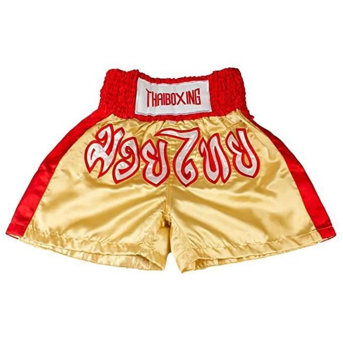 Short Enfant Muay Thai - Couleur Or - Taille 12-14 ans - 100% Satin ...