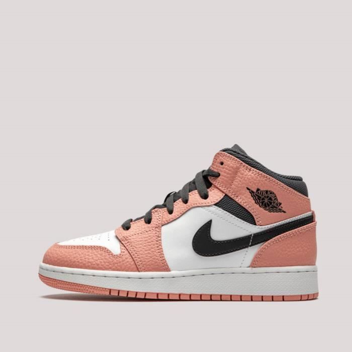 Basket Air-Jordan 1 Mid Pink Quartz (GS) 555112-603 Pour Hommes et ...