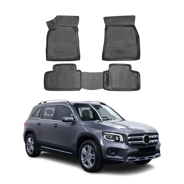 OMAC Tapis de sol pour Mercedes GLB X247 2019-2025 en caoutchouc Noir ...
