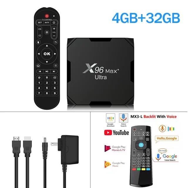 Boîtier Smart TV X96 MAX Plus Ultra,Android 11.0,Amlogic S905tage,4 Go-32 Go,8K,décodeur pour ...