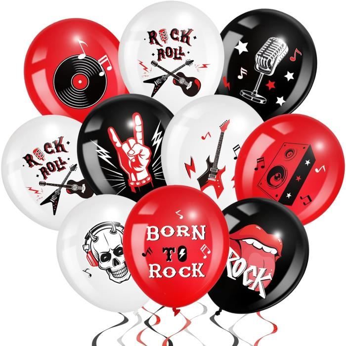 54 Pcs Ballons Rock and Roll Ballons Rock en Latex Décors de Fête de ...