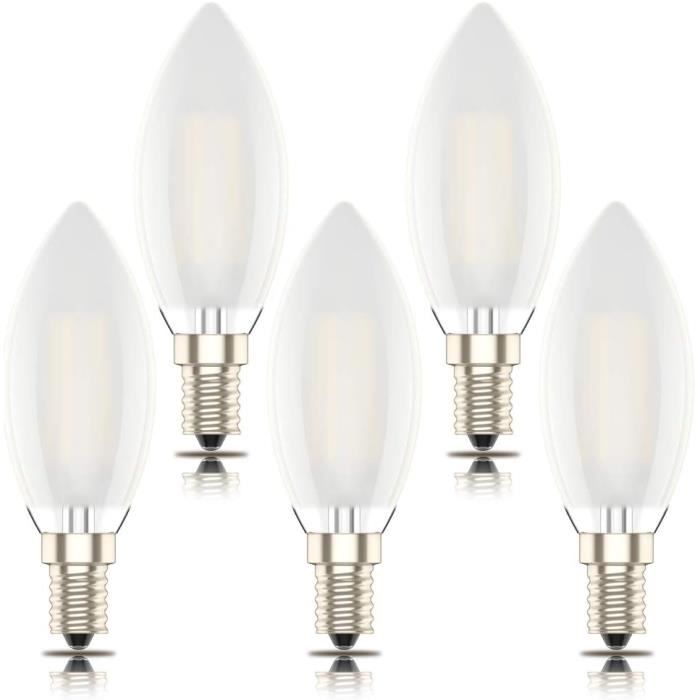 Ampoule bougie E14 à intensité variable, petit filament spirale Edison ...