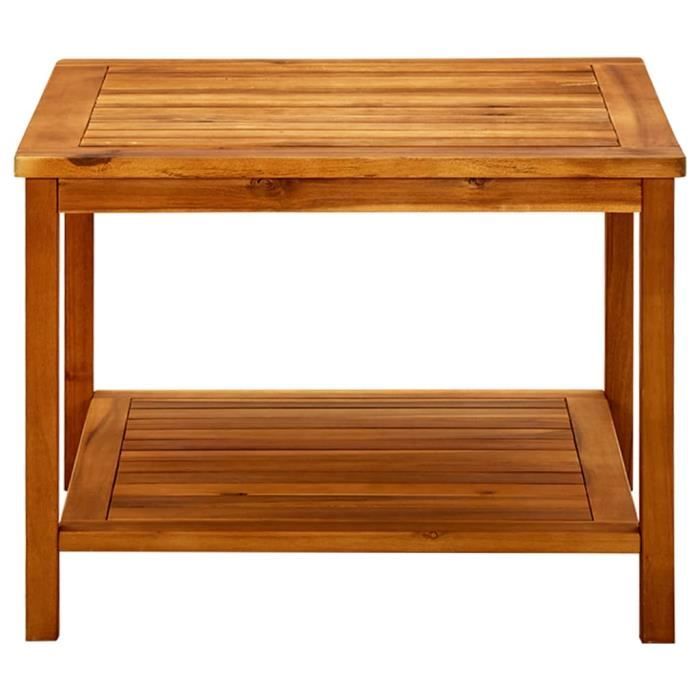 Table basse 60x60x45 cm Bois d'acacia solide HAO-0F060D01316403 - Cdiscount Maison