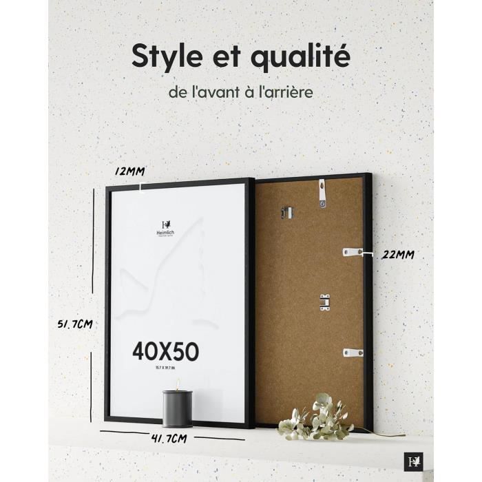 ® 2X Cadre Photo 40X50 Cm En Bois Noir | Cadre 40X50 Cm | Cadre À ...