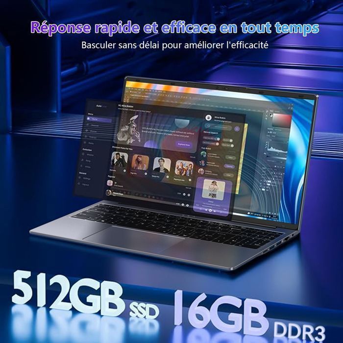 PC Portable-16 ''-Intel Core i5-8210Y (jusqu'à 3.6Ghz)-MICREAR-16Go RAM ...