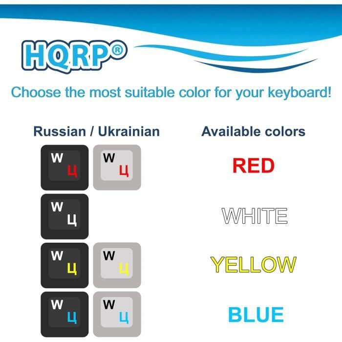 Autocollants Clavier Russe Ukrainien Bleu Sur Fond Transparent Pour Pc ...
