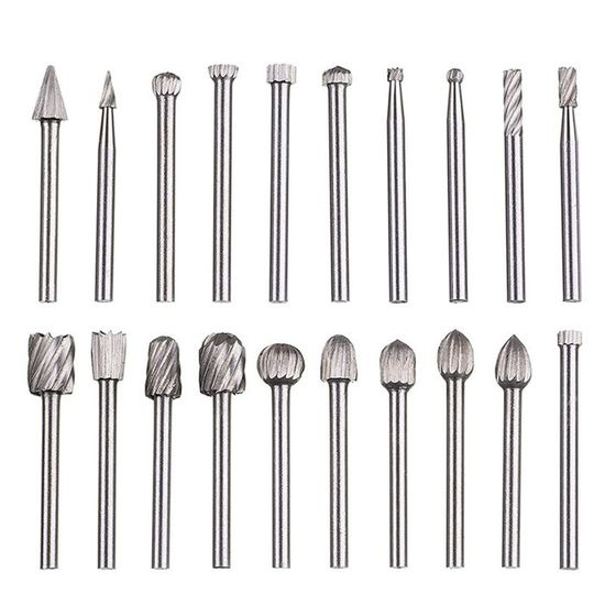 Lime rotative 20 pièces, jeu de limes en carbure, têtes de lime ...