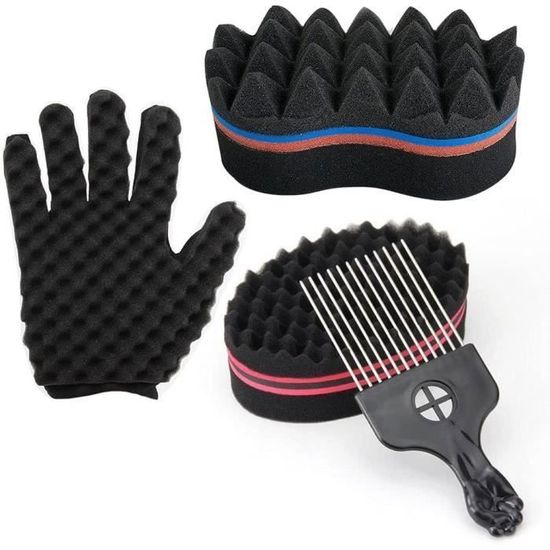 Eponge Twist Cheveux 2 pièces Brosse à Cheveux Éponge Curl Éponge Magic ...