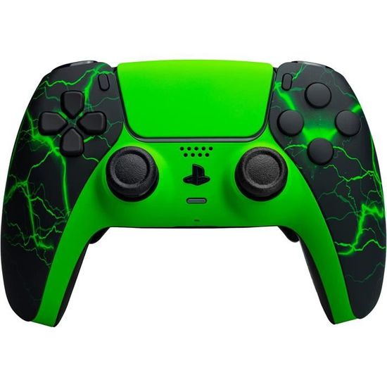 AimControllers Ps5 Manette la Peau Green Storm - Double Sens Personnalise Playstation 5 - Custom ...