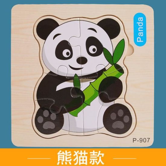 15 pandas - Puzzle 3D en Bois pour Enfant, Jouet Montessori, Dessin ...