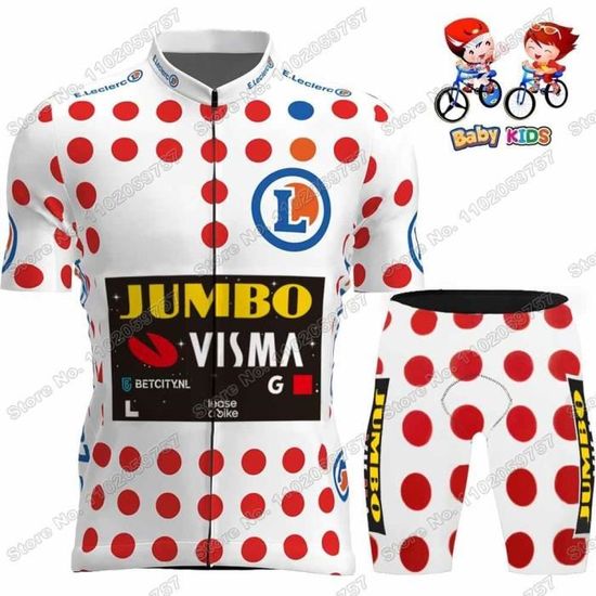 Maillot de Cyclisme Jumbo Visma 2023 France TDF pour enfants, Tenue de ...