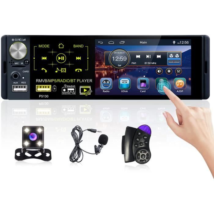 Rds autoradio bluetooth 1 din stéréo 4.1 pouces écran tactile poste radio voiture avec fm am ...