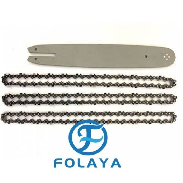 CHAINE TRONCONNEUSE - GUIDE POUR TRONCONNEUSE Guide de 30cm + 3 Chaînes ...