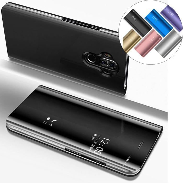 Coque Ultra Mince Antichoc Luxe Miroir Makeup Portefeuille Flip étui ...