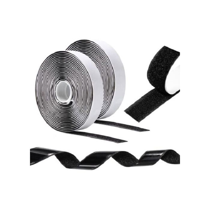 Bande adhésive - Scratch - Autocollant double face - 10 mètres - Noir ...