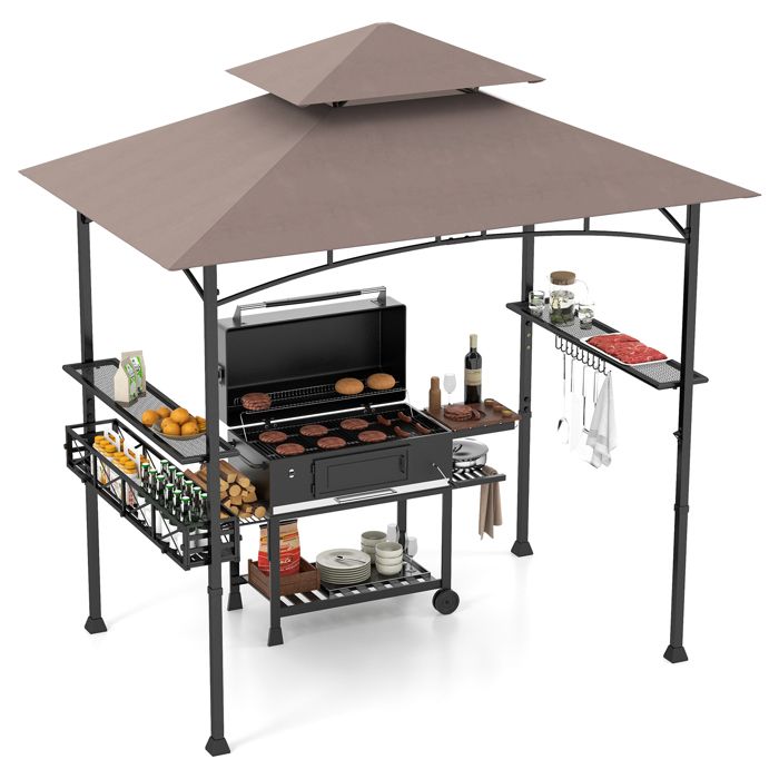 GOPLUS Tonnelle pour Barbecue d'Extérieur 242 x 153 cm, Gazebo pour ...