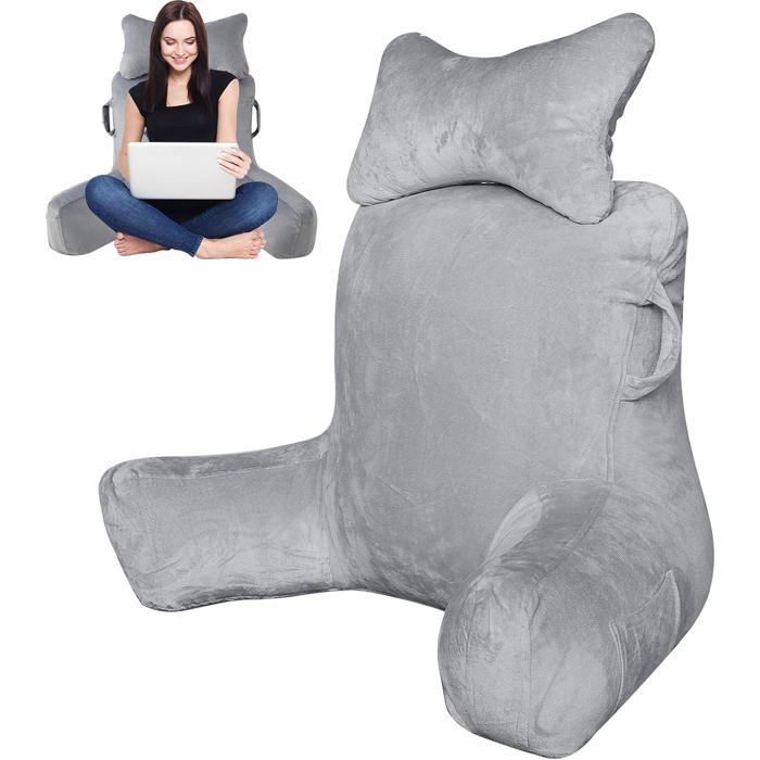 Oreiller de Lecture Adulte, 90 x 80cm XXL Coussin de Lecture, Coussin ...